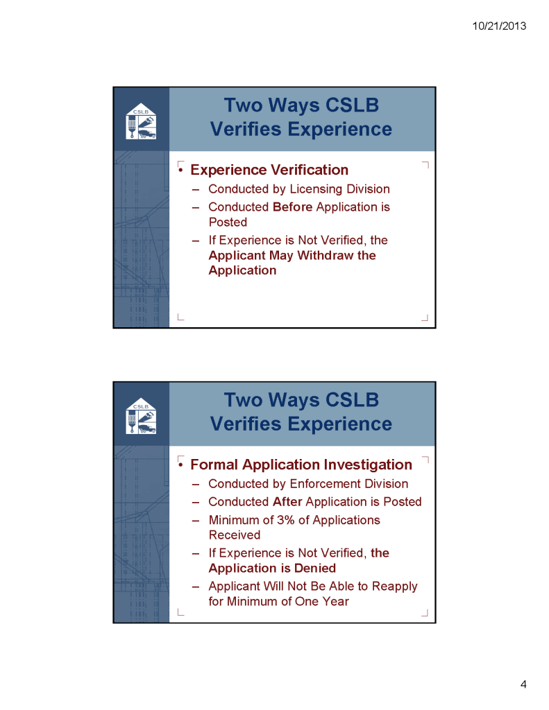 CSLB Qualifying Experience - California Contractors License Guru