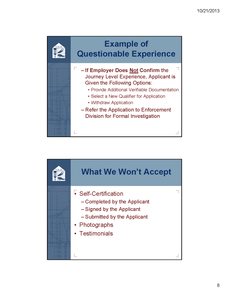 CSLB Qualifying Experience Part 2 - Contractors License Guru