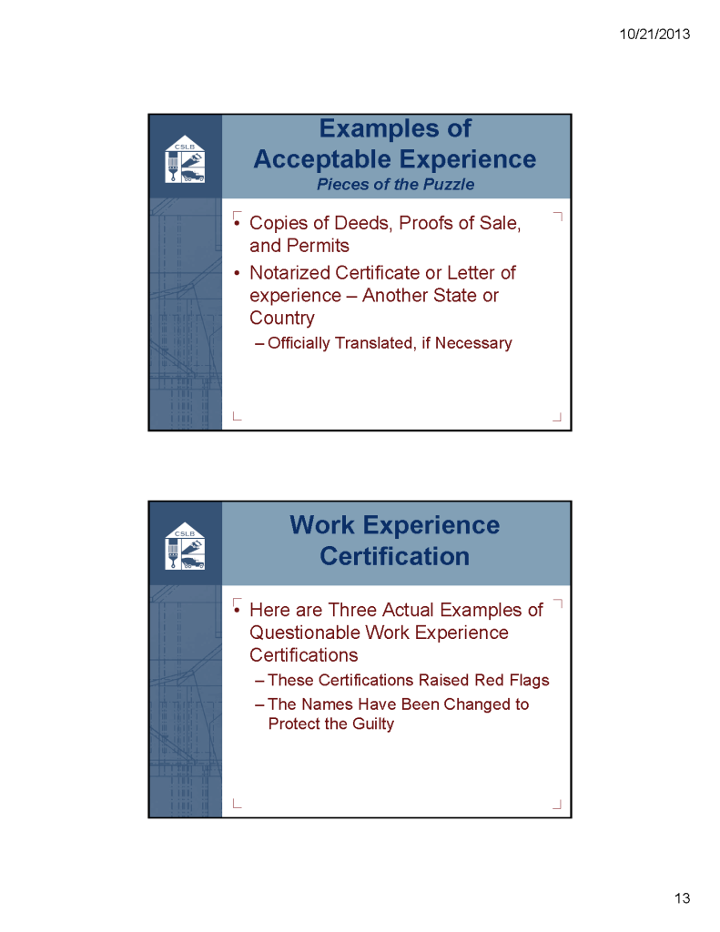 CSLB Qualifying Experience - Part 3 - Contractors License Guru